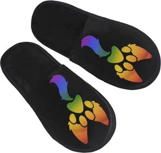 Generic Pantoufle Maison Drapeaux De La Fiert&eacute; Gay Furry Hiver Pantoufles Doux Hiver Chaussures Chaudes Confortable Chaussons Maison Pour Chambre Voyages Mais