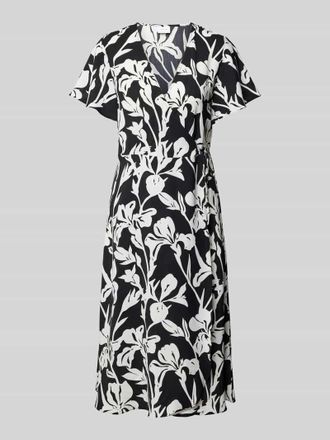 Vila Knielanges Wickelkleid mit Allover-Muster