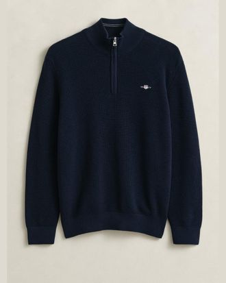 GANT Troyer aus Baumwolle in Waffelstruktur mit Logo-Stickerei in