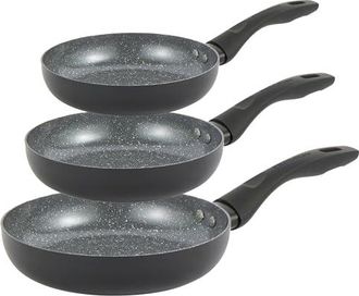 PROGRESS COMBO-8961 Marble Ceramic Bratpfannen-Set - 3-teilige 20/24/28-cm-Pfannen, Keramik-Antihaftbeschichtung Omelett-/Eierpfannen, PFAS-frei, Induktionskoc