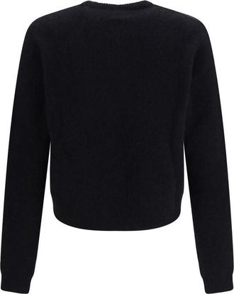 Rick Owens Mens Black Alpaca Vicugna Pacos Sweatshirt Clothing