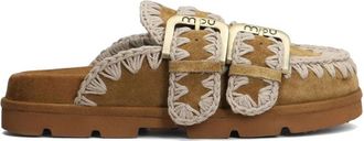 Mou Femme, Chaussures, Brun, Taille: 37 EU Low Bio Sabot Two-Buckles