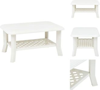 vidaXL Couchtisch Wei&szlig; 90x60x46 cm Kunststoff - Gartenm&ouml;bel - Outdoor M&ouml;bel - Couchtisch - Plastiktisch - Wei&szlig;er Tisch