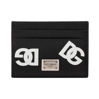 Dolce & Gabbana Homme, Accessoires, Noir, Taille: ONE Size Porte-cartes en cuir