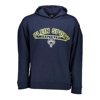 Plein Sport Blauer Baumwollkapuzenpullover mit Druck - - Sport - Herren - Blau - S