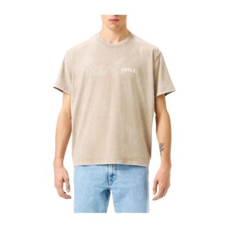 Cycle Boxy Printed Over T-Shirt - - Tops - Herren - Beige - M