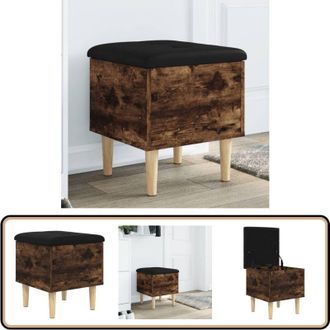 vidaXL Vidaxl - Sitzbank mit Stauraum R&auml;uchereiche 42x42x46 cm Holzwerkstoff - Holzbank - Stauraumbank - Wohnzimmerschrank - Garderobe - Eingangsbereich