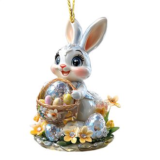 Generico Osterhasen-Dekoration zum Aufhängen, Osterbaum, bunter Osterschmuck für Frühling, Osterhase aus Acryl für Lieferungen