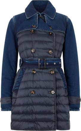 Moorer &Eacute;l&eacute;gante veste dhiver avec poches - Femme - Manteaux - Bleu - Taille: 38 FR