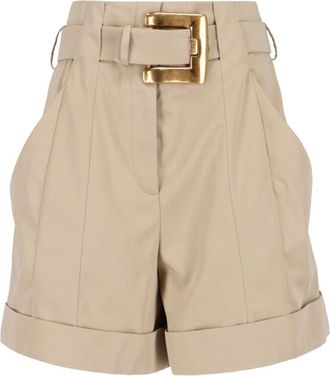 Balmain Shorts Aus Gabardine Aus Baumwolle