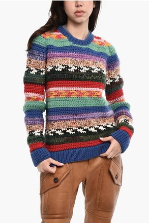 Dsquared2 Multicolor Virgin Wool Blend Crew-neck Sweatshirt size Xs