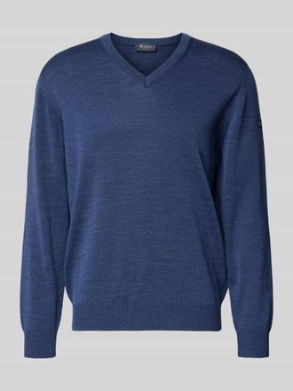 Maerz Strickpullover aus Schurwolle mit V-Ausschnitt