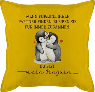 Shirtracer Kissen 50x50 - Wenn Pinguine ihren Partner Finden bleiben sie für Immer zusammen I Partner Geschenke Pärchen Jahrestag Geschenk Paare Weihnachten - 50