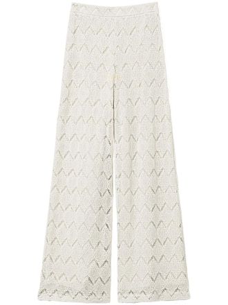 Twin-Set pantalon palazzo en macramé - Tons neutres