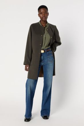 Gerard Darel Manteau r&eacute;versible en laine fine - MYLENE - Vert Kaki
