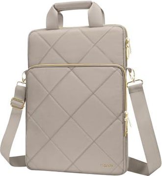 Mosiso Verticale Sacoche Ordinateur Portable 15-15,6 Pouces Compatible avec MacBook 16,HP,Dell,Lenovo,Asus Notebook,Sac Messager Matelassé Rhombus avec Poche