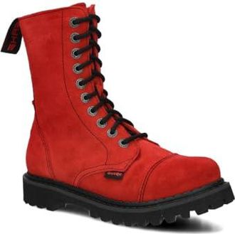 Nagaba Bottes Féminins de combat 10H - Ultra Léger Armée Ranger Unisexe - 10 Trous - Rouge - 37