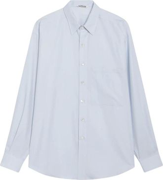 Auralee Chemise Washed Finx Twill Big Shirt - Homme - Chemises - Bleu - Taille: XL