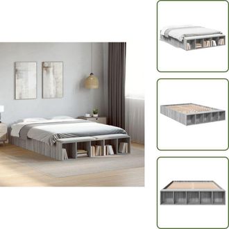 vidaXL Bettgestell Grau Sonoma 120x200 cm Holzwerkstoff - Holzbettfassungen - Betten 120x200 - Lattenrost - Schlafzimmer Dekoration - Graues Bettgestell