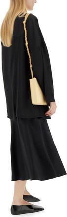 Jil Sander Viscose-Silk Blend Flared Skirt - Black