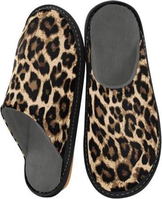 HMZXZ Pantoufles tendance à imprimé léopard pour homme et femme, peau danimal pour femme, pantoufles dintérieur pantoufles chaussettes pour la maison, la ch