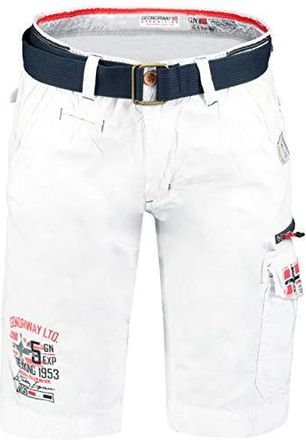 Geographical Norway GEO NORWAY Parodie Men - Bermuda Homme Casual Coton - Short Hommes Sport Cargo - Bermudas Respirant Decontracté Chino - Shorts Court A Ceinture - Coup