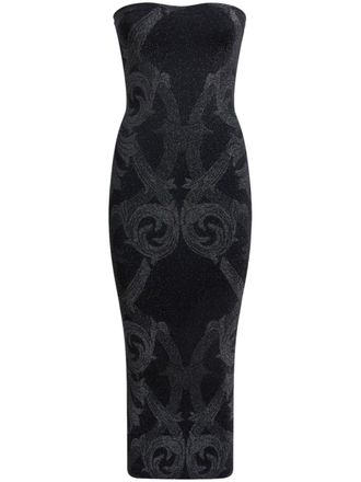 Etro x Wolford robe mi-longue à motif métallisé en jacquard - Noir