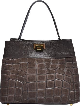 Anna Luchini Kastanienbraun Rindsledertasche