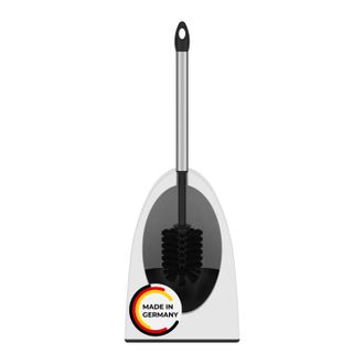 Rival Rival WC-Garnitur Ergonomic mit verchromtem Stiel & Rundbürste - Toilettenbürste mit sicherer Halterung - WC Garnitur mit Leichter Handhabung - WC Bür