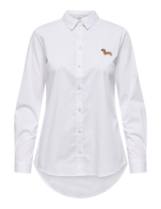 Jacqueline de Yong JdY Damen Jdymio L/S Embroidery Shirt WVN Noos, Wei&szlig;, 34 EU