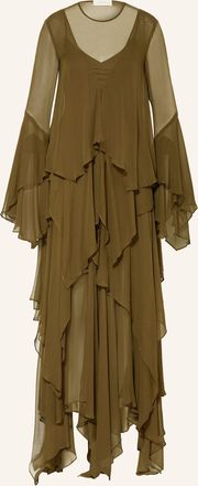 Zimmermann Seidenkleid Mit Rüschen gruen