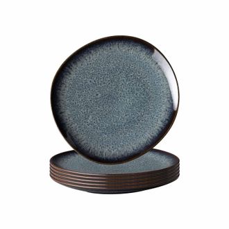 like. by Villeroy & Boch Villeroy & Boch like. by Lave Gris Brotteller 6er Set, 17,5 x 17 x 2 cm, Runde Beilagenteller mit einzigartiger Glasur, Skandinavisches Design, Steing