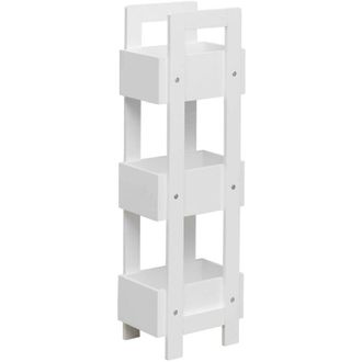 Mobili Rebecca Mobili Rebecca - Rebecca Mobili Küchenleiterregal mit 3 Fächern aus weißem Holz Moderne Badezimmermöbel