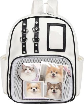 Generico Organizer-Tasche mit Lochtafel f&uuml;r Abzeichen, aus PU-Kunststoff, mit Pin-Display, f&uuml;r B&uuml;ro, Fitnessstudio, Reisen, Alltag, Camping, Schule, Event, wei