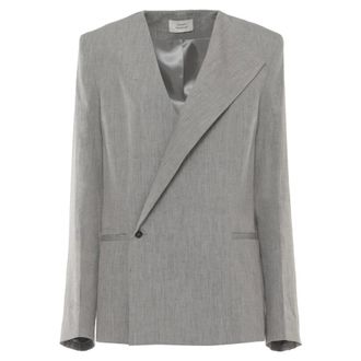 Loulou Studio Femme, Vestes, Gris, Taille: 36 FR Blazer Crois&eacute;