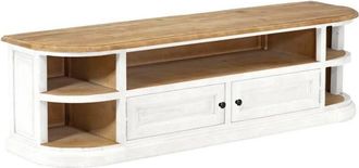 Made In Meubles Meuble TV en bois recycl&eacute; blanchi Garance