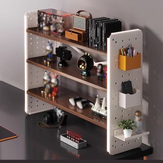 Generic Schreibtischregal, X Form Stütze for Stabilität Verstärkte Holzkanten Seitenabwehr Tiefes Fach, Multifunktionales Aufbewahrungsregal for Büro Zuhause 