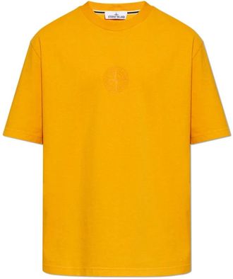 Stone Island Homme, Tops, Orange, Taille: L Logo T-Shirt