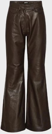Rotate Rotate Birger Christensen, Femme, Pantalons, Brun, Taille: 38 FR Pantalon en cuir fonc&eacute;