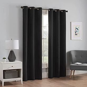 Eclipse Mikrofaser-Vorhang f&uuml;r Schlafzimmer (1 Panel), 106,7 x 241,3 cm, Schwarz