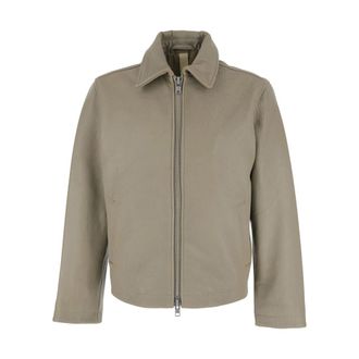 Sunflower Short Leather Jacket - - Jackets - Herren - Gr&uuml;n - L