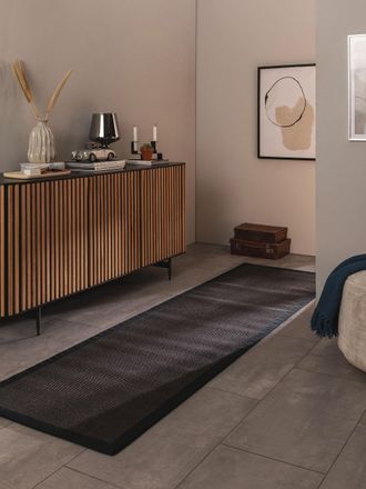 benuta Nest Sisal Naturfaser Teppich Sana - Schwarz 70x240 cm - Robuster Teppich für Esszimmer & Wohnzimmer - 100% Sisal Naturfaser - Zeitloses Design