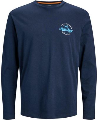 Jack & Jones Langarmshirt (Spar-Set, 2er-Pack) basic Regular Shirt mit Printdruck im 2er Set