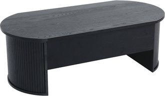 Oviala Table basse ovale avec plateau relevable effet bois noir