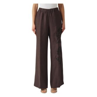 Liviana Conti Femme, Pantalons, Brun, Taille: 42 FR Wide Pantalons