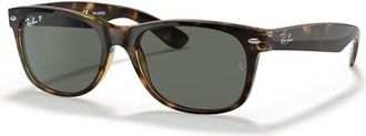 Ray-Ban Lunette de soleil RB2132 New Wayfarer Wayfarer Polaris&eacute;e 52 mm, Marron (902/58 Tortoise), 52 mm