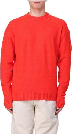 Calvin Klein Homme, Pulls, Orange, Taille: XL Logo Badge Jumper