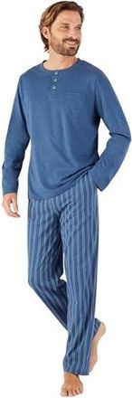 Damart Pyjama en Maille Jersey Homme Bleu Taille 3XL