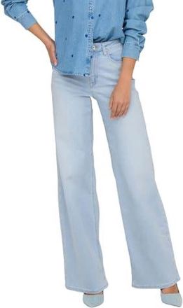 Only Only Femme Onlmadison Blush Hw Wide DNM Cro495 Noos, Light Blue Bleached Denim, M EU