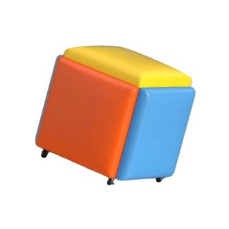 Generic 5-in-1-sitzender osmanischer W&uuml;rfelstuhl aus Leder, Make-up-Hocker mit Rollen, for die Verwendung im Wohnzimmer, im Eingangsbereich, im Schlafzimmer, 